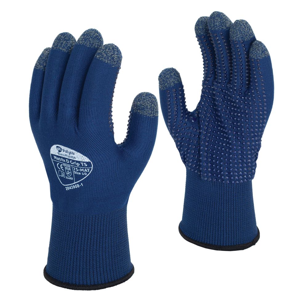 Polyco Matrix D Grip TS PVC Dot Palm Coated Glove with Touchscreen ...