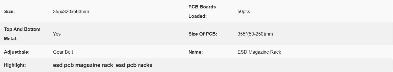Durable Folding PCB ESD Magazine Rack Gear Belt Adjustment 355x320x563 ...