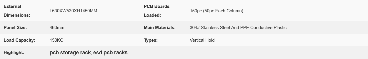 150pc ESD SMT Circulation PCB Cart Vertical Hold Panel Rack Size 460mm ...