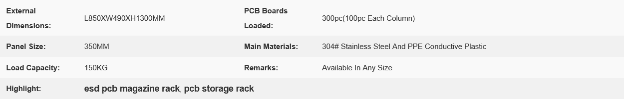 304 Stainless Steel ESD PCB Cart ESD Magazine Rack Horiz Hold Panel ...