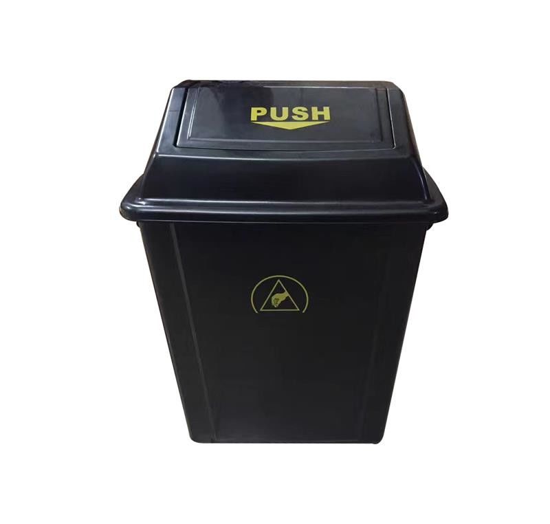 Lids Style Permanent ESD Trash Cans / Waste Basket Color Black w/ESD ...